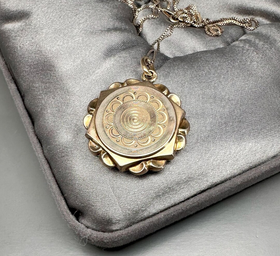 Antique Art Deco Locket, German Silver Locket Pendant, Photo Locket ...