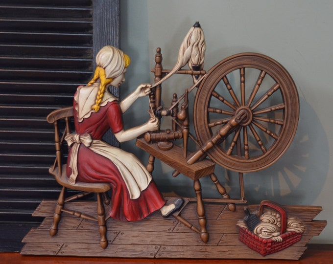 Spinning Wheel Wall Decoration Syroco Spinning Jenny Americana Rustic ...