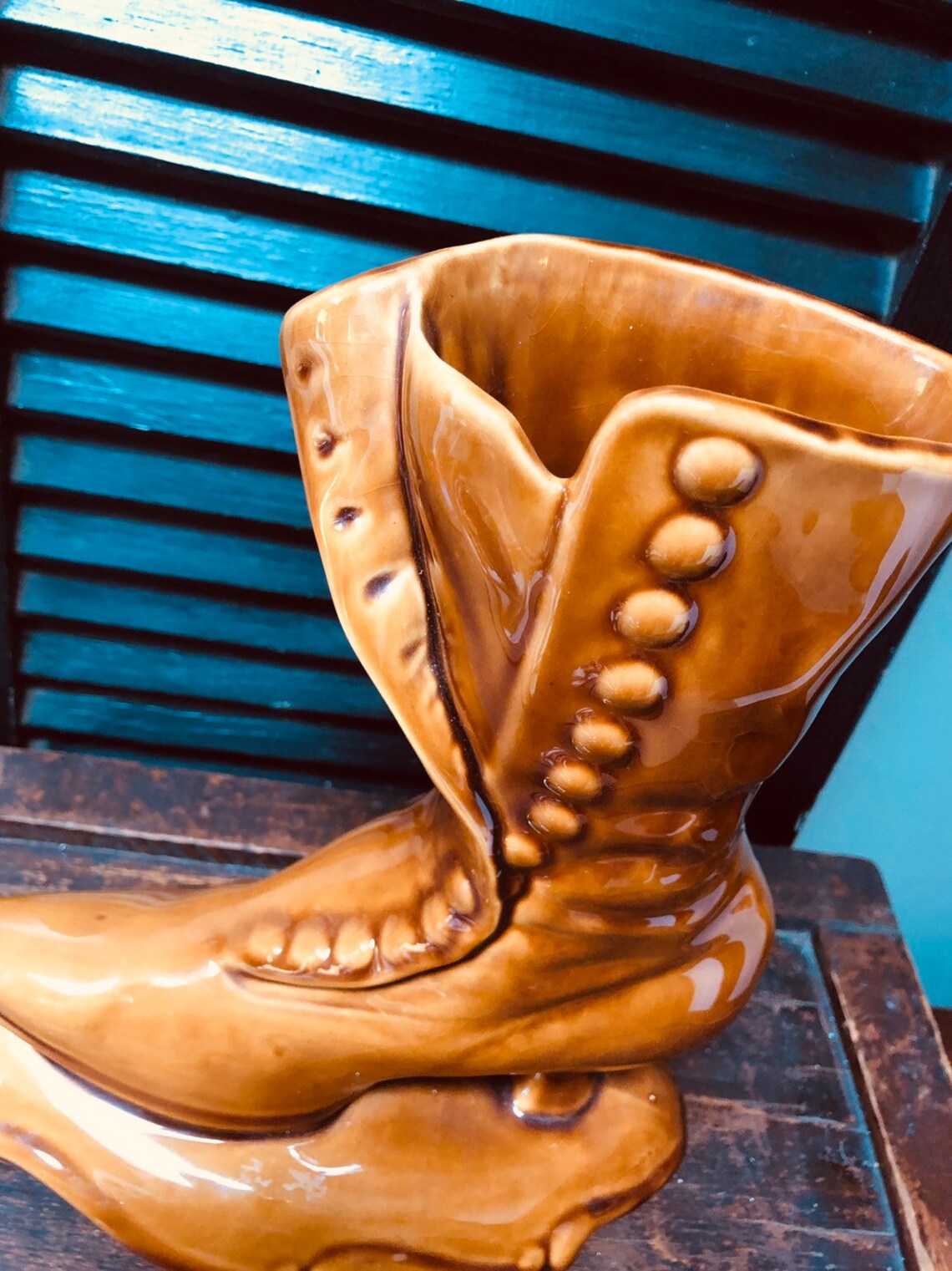 Ceramic Victorian Buttoned Boot Boho Decor CALIF USA 1224 Boot | Etsy