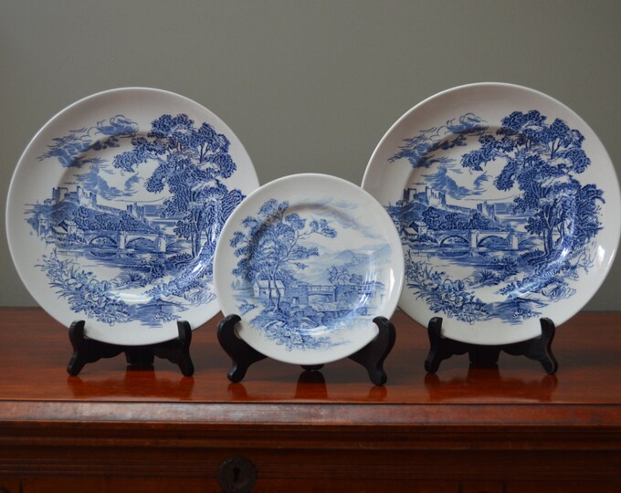 3 Plates Wedgewood and Co. LTD Wedgewood Blue Made in England - Etsy
