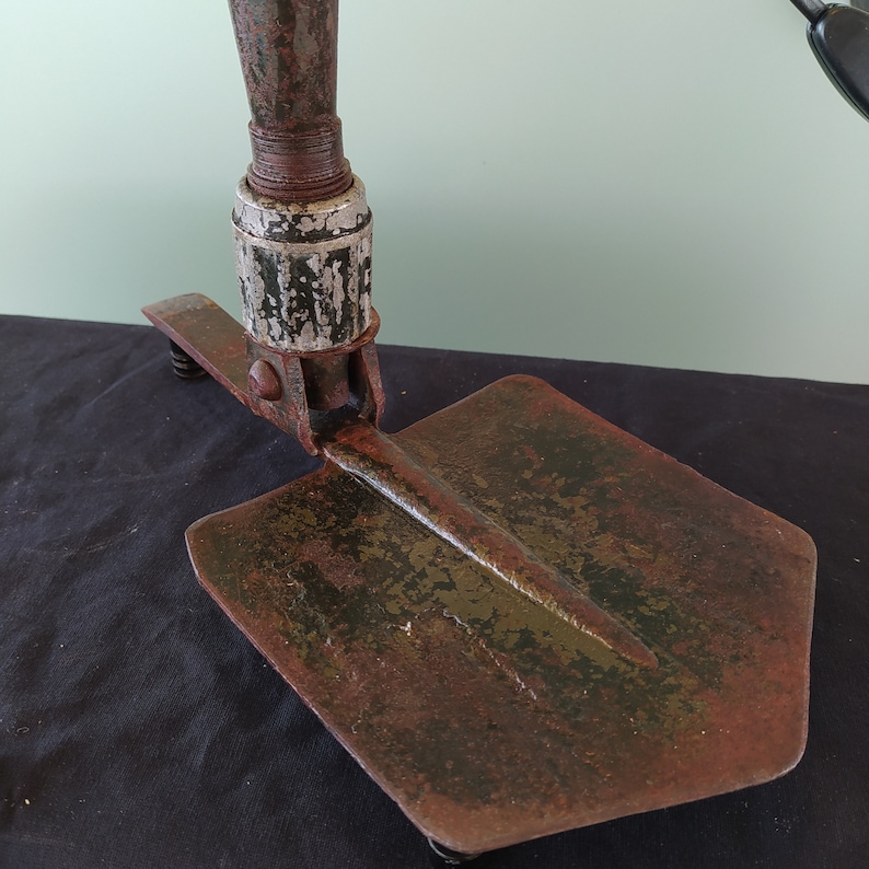 WW2 HELMET LAMP,WW2 Helmet Lamp With Trench Spade Base.handcrafted ...