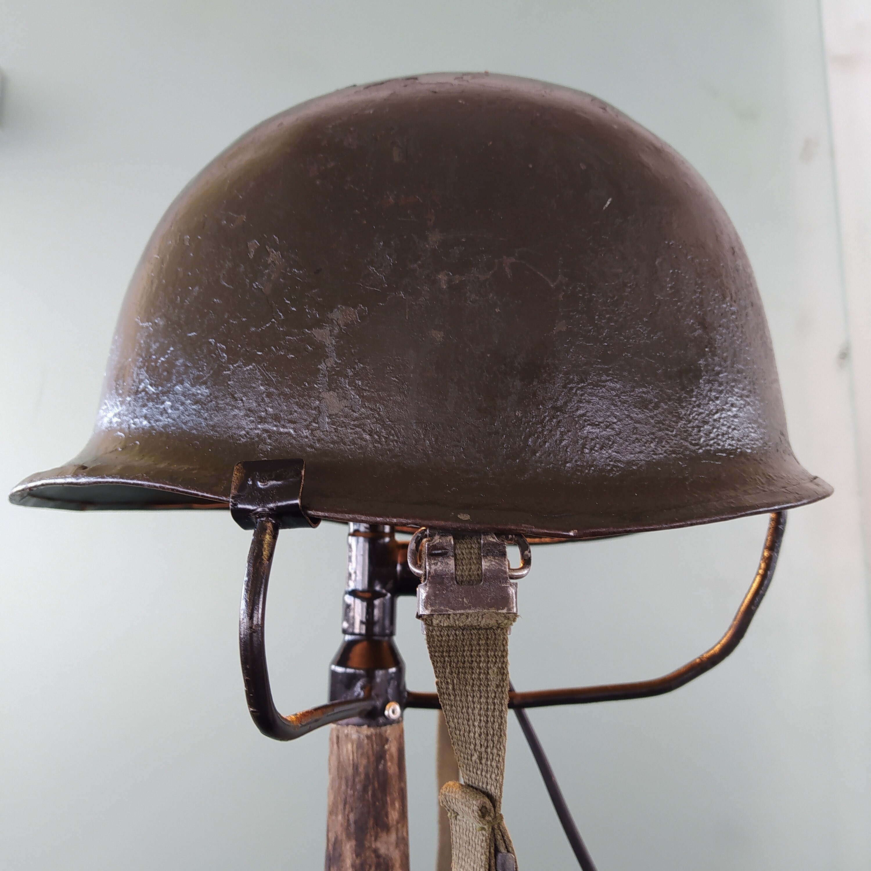 WW2 HELMET LAMP,WW2 Helmet Lamp With Trench Spade Base.handcrafted ...
