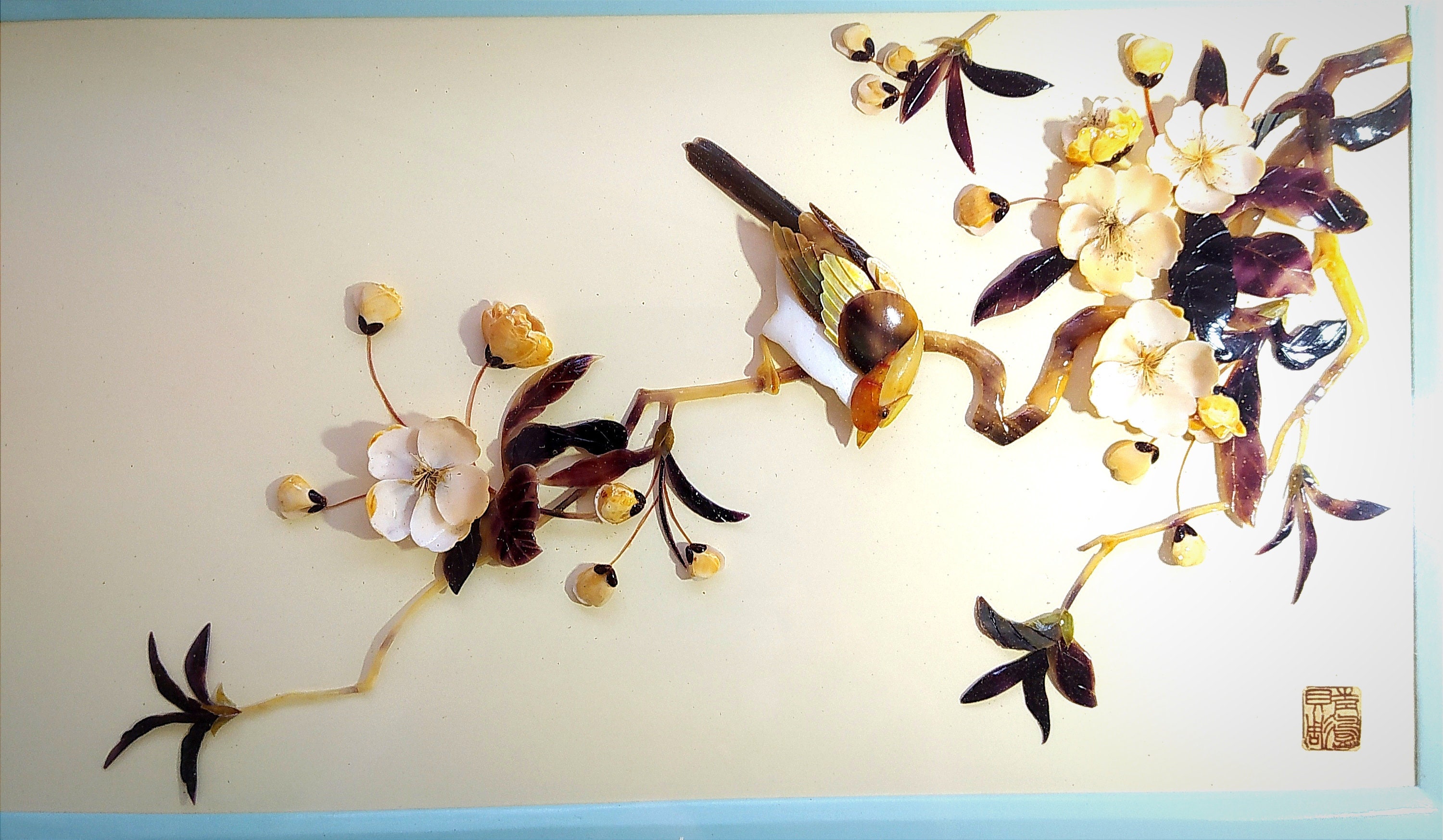 Vintage JAPANESE ABALONE ART Pair.japanese Handmade Abalone Shell ...