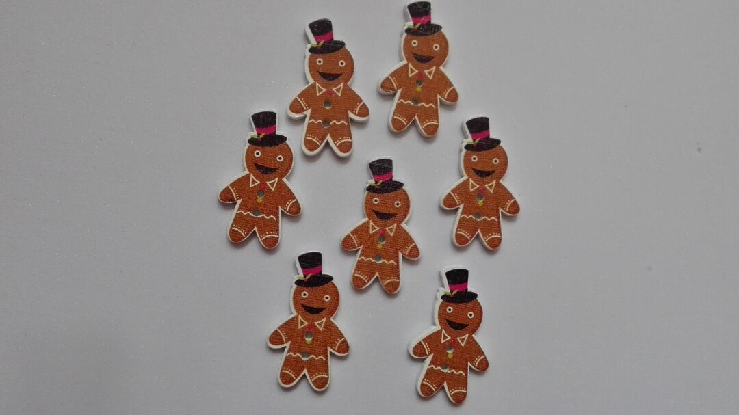 Gingerbread Man Buttons, Christmas, Scrapbooking, Cardmaking - Etsy