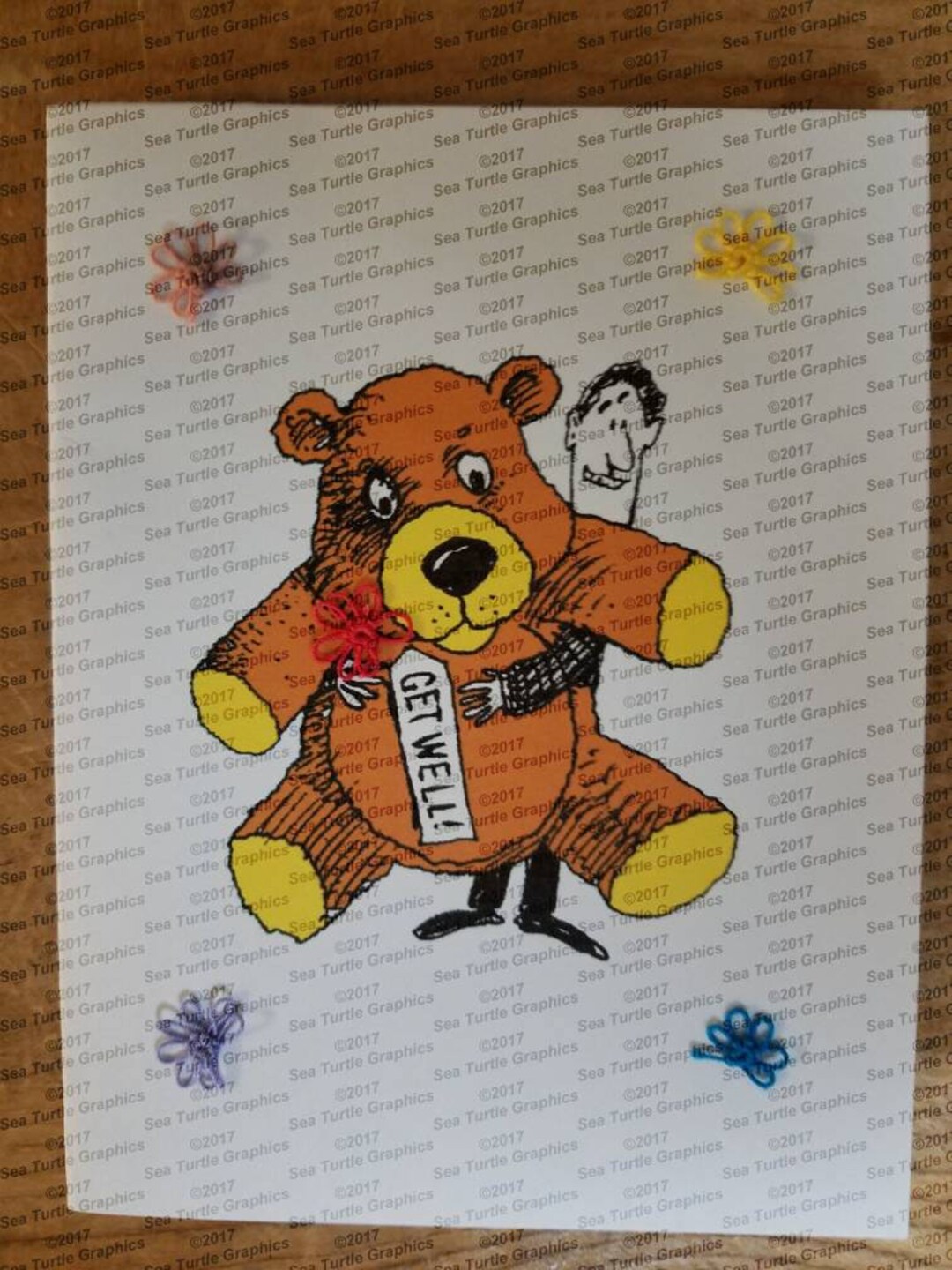 Tatted Notecards - Get Well Bear - Etsy