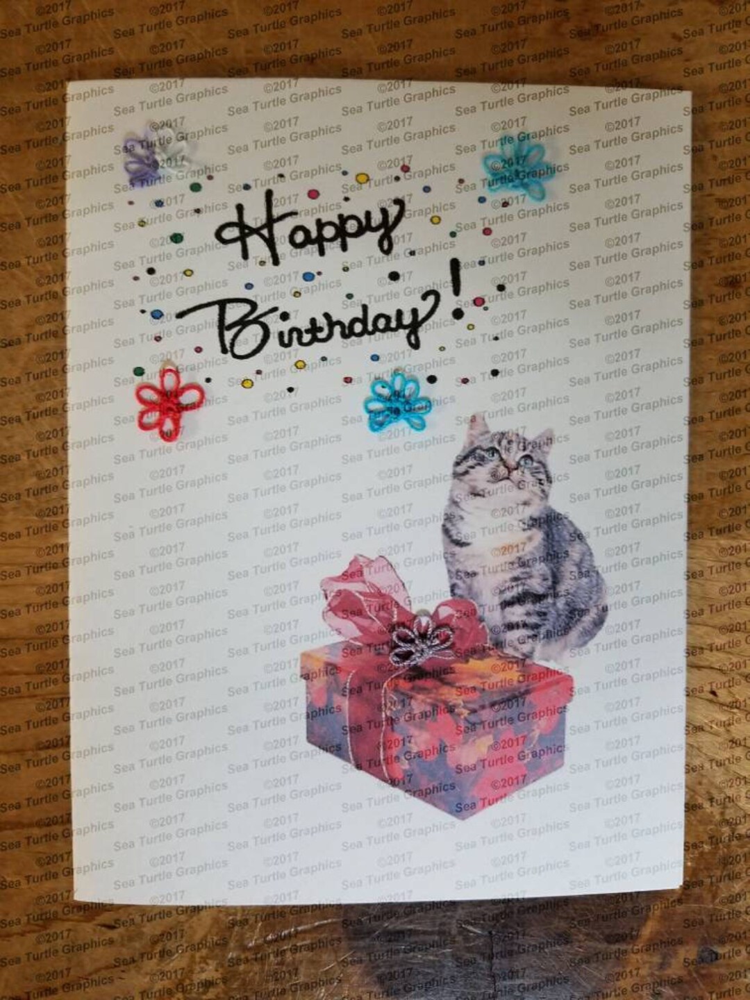 Tatted Notecards - Birthday Cat - Etsy