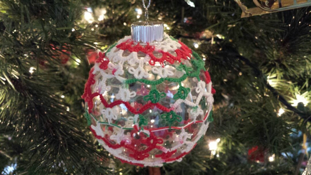 Tatted Large Christmas Ball - Variegated Christmas Color - Etsy