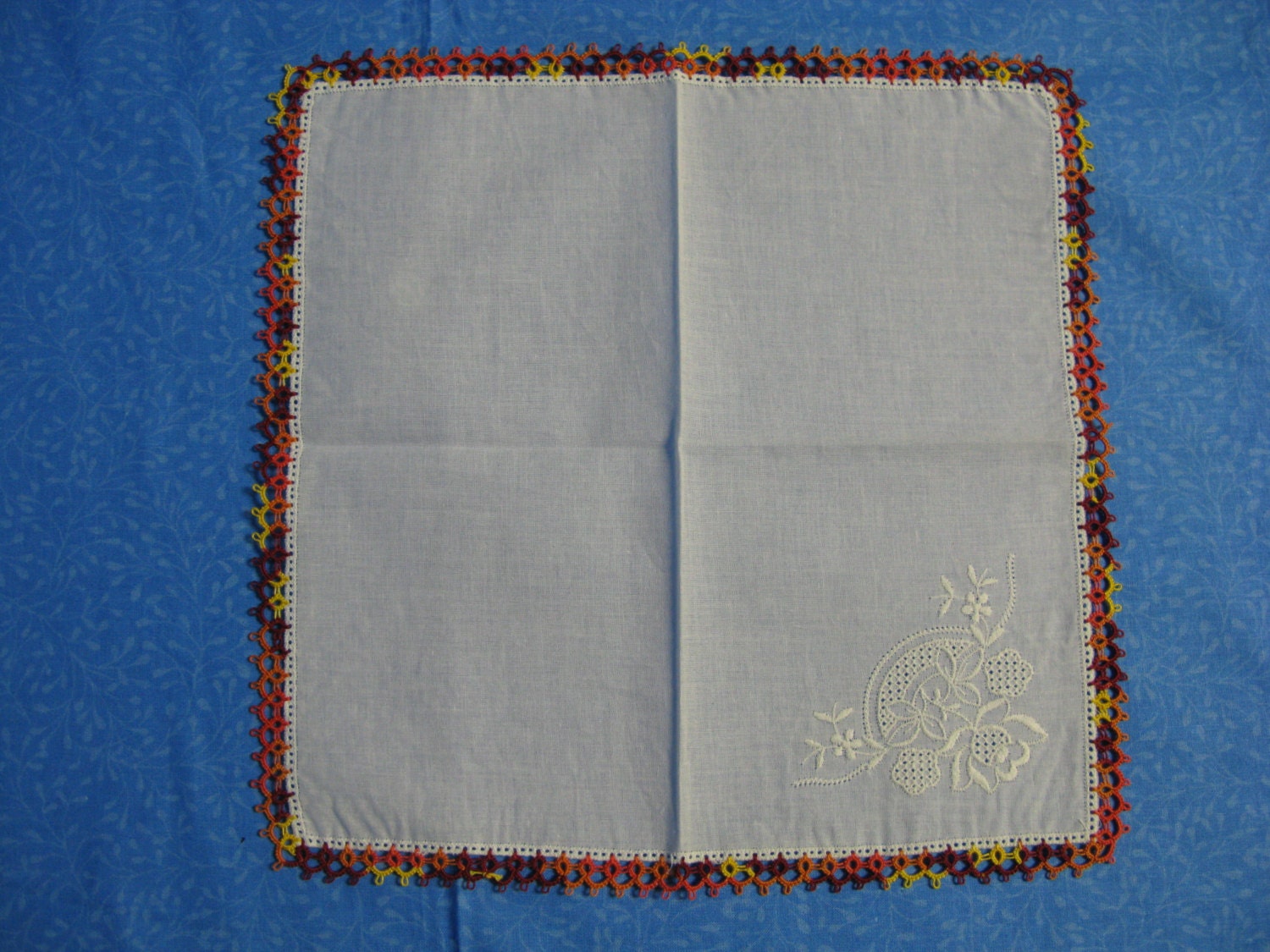 Custom Order ~ White Hanky With Tatted Edge - Etsy