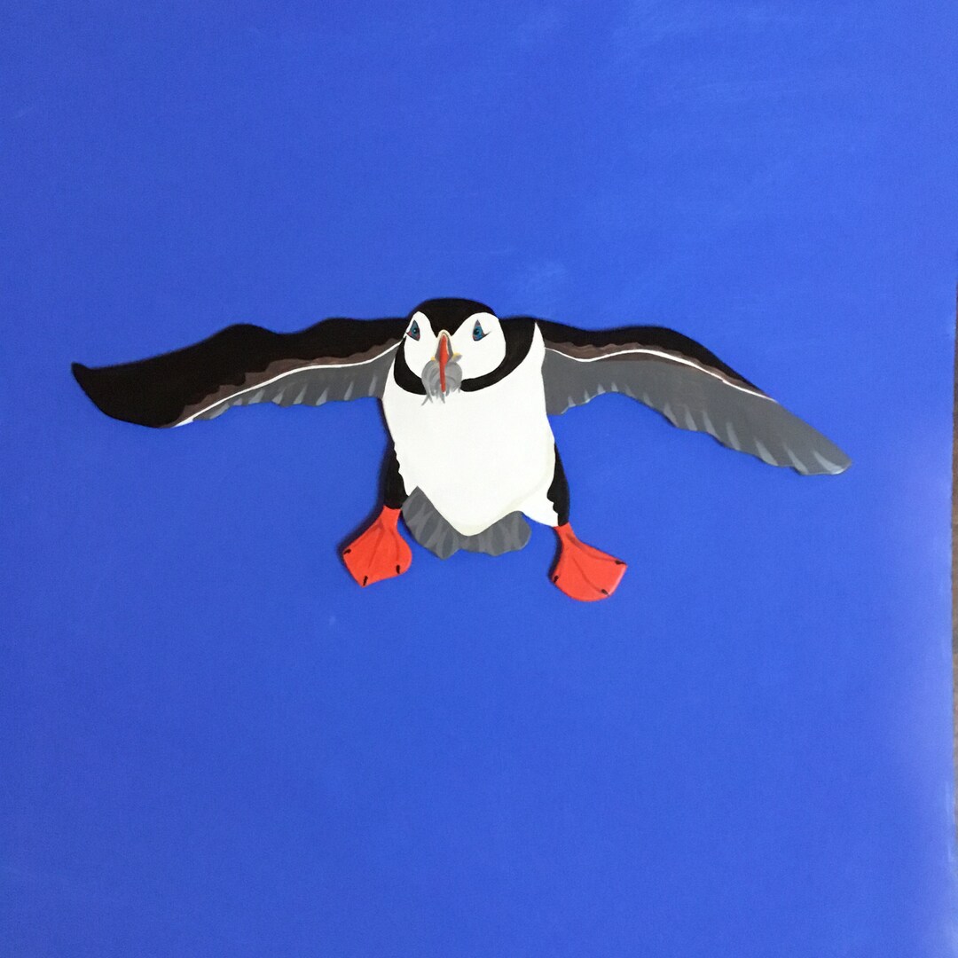 Wooden Painted Puffin. Wall Decoration. - Etsy