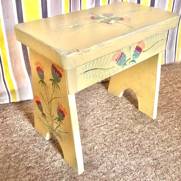 Painted Stool - Etsy UK