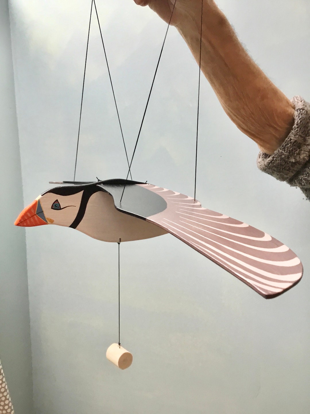 Flying Wooden Puffin - Etsy