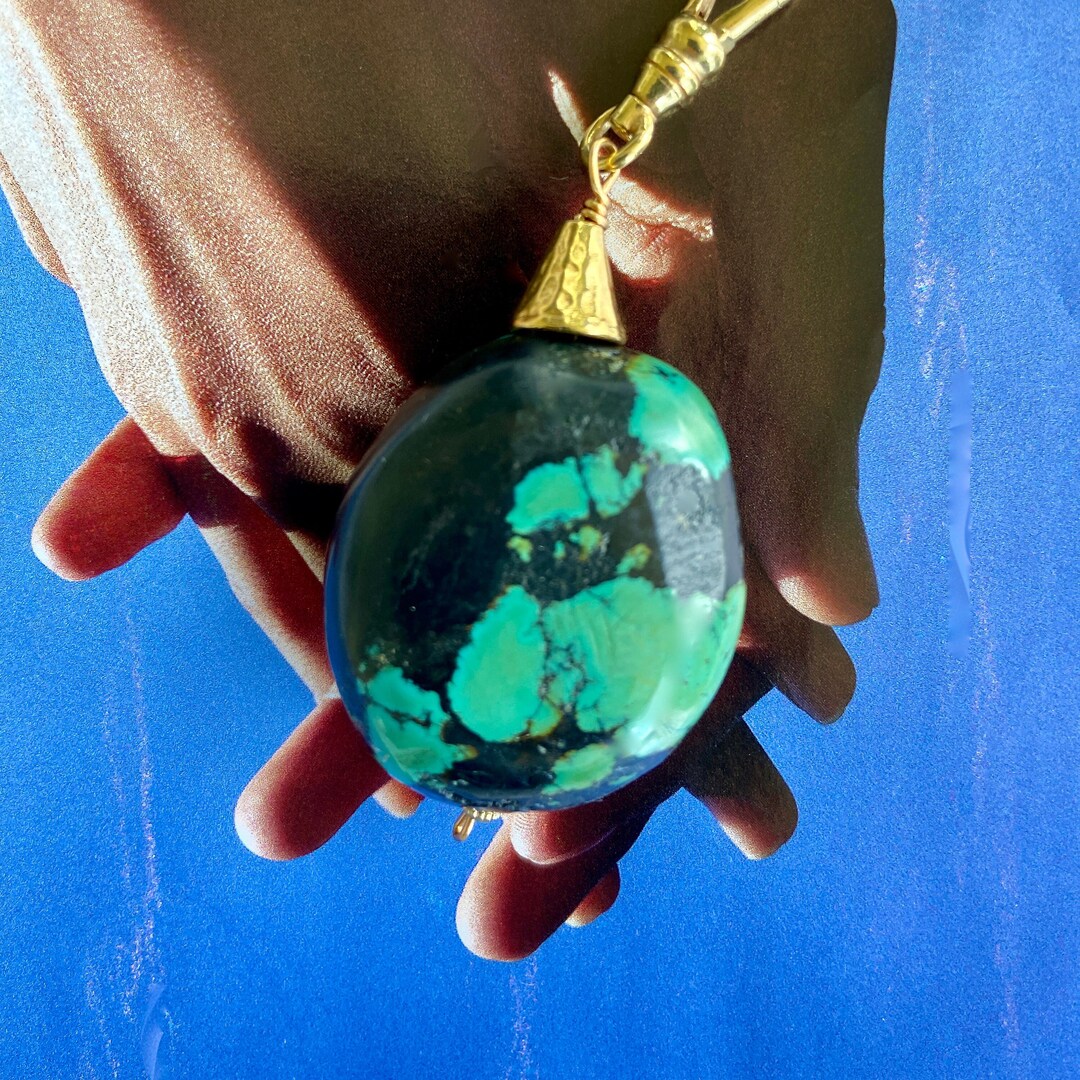 Large 35mm Turquoise Bead Keychain - Etsy