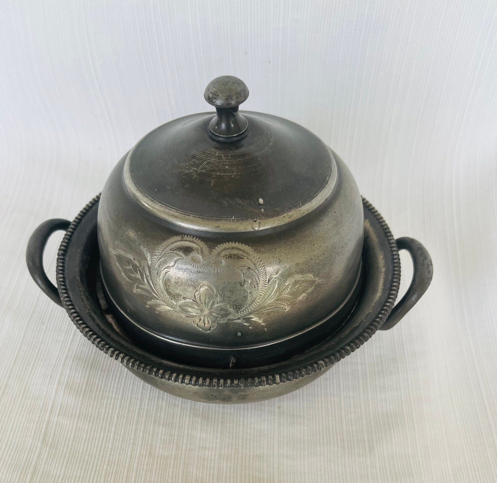 Butter Dish/ Soft Cheese Dish/ Columbia Silver Butter Dish/ Antique ...