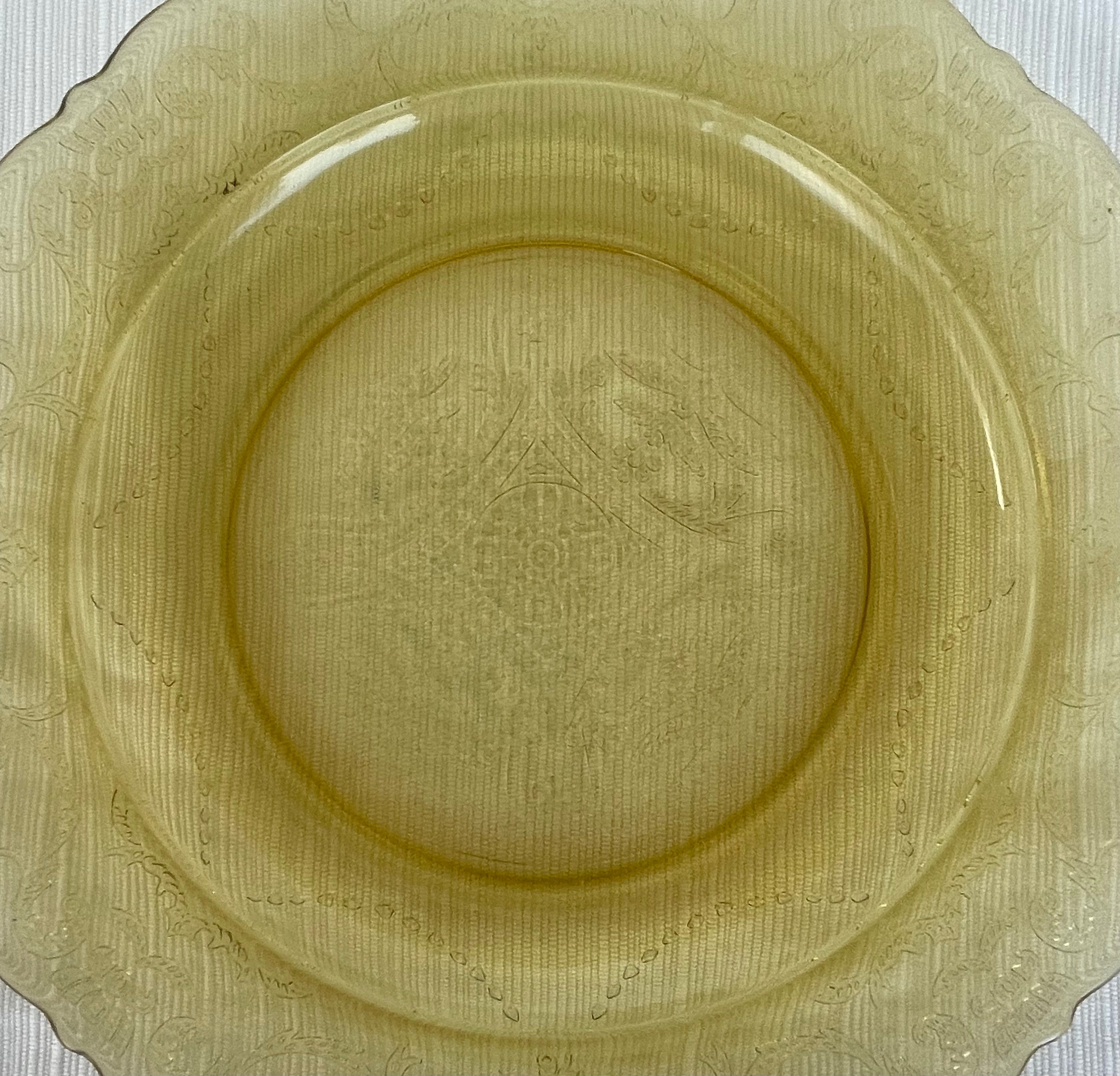 Set of Six Federal Glass Luncheon Plates/ Set of Six Vintage Glass ...