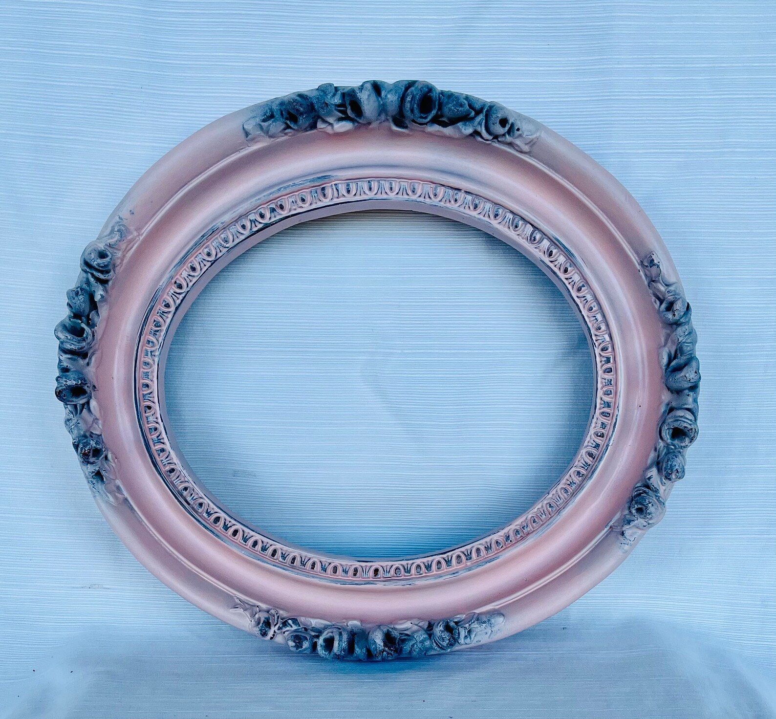 Oval Frame/ Vintage Oval Frame/ Pink Oval Frame/ Distressed - Etsy