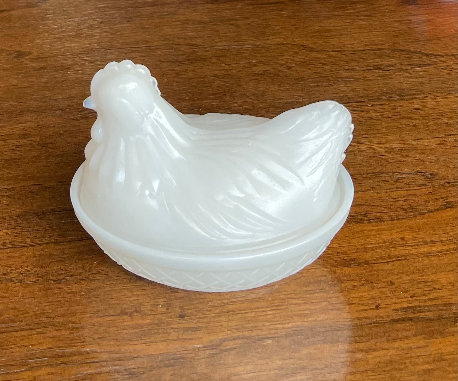 Milk Glass Hen on a Nest/ Small Hen on a Nest/small White Milk Glass ...