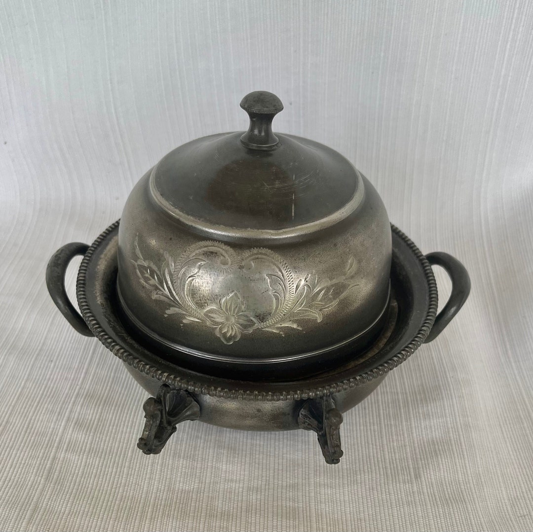 Butter Dish/ Soft Cheese Dish/ Columbia Silver Butter Dish/ Antique ...