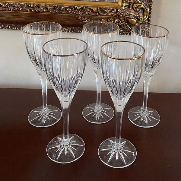 Mikasa Gold Rim Wine Glasses Etsy