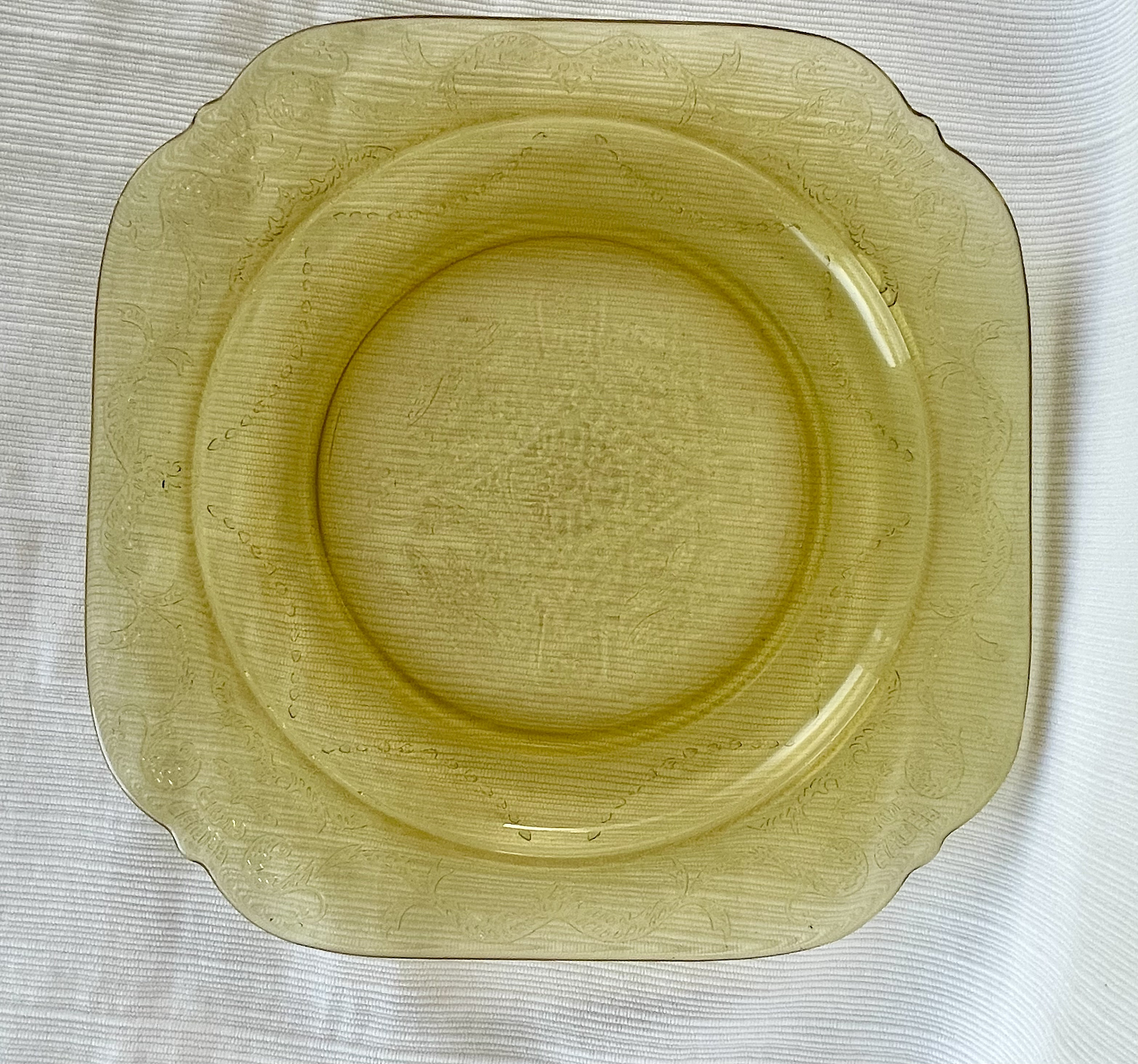 Set of Six Federal Glass Luncheon Plates/ Set of Six Vintage Glass ...