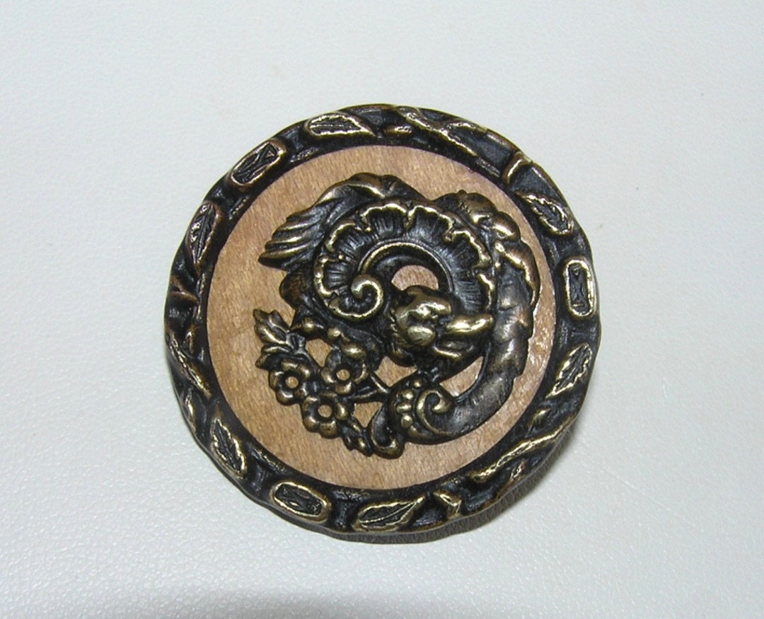 Victorian Antique Metal Picture Button Mythical Creatures - Dragon - Etsy
