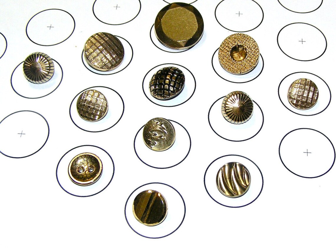 Vintage Modern Black Glass Buttons - Gold Luster - Lot of 12 - Etsy
