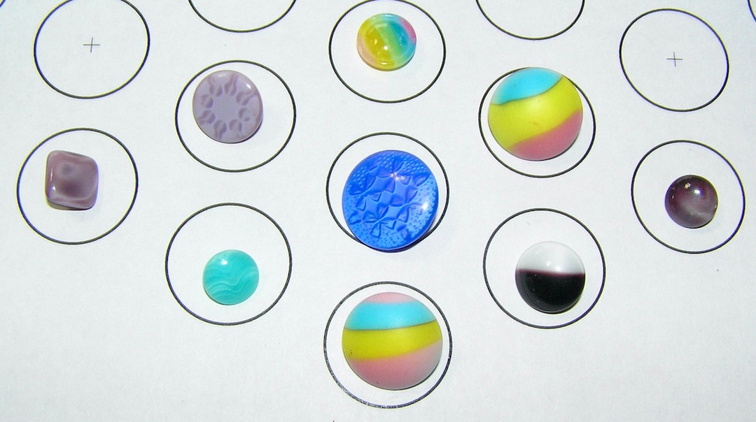 Lot of 9: Rare Italian Fused Glass Buttons and a Few DIG design in ...