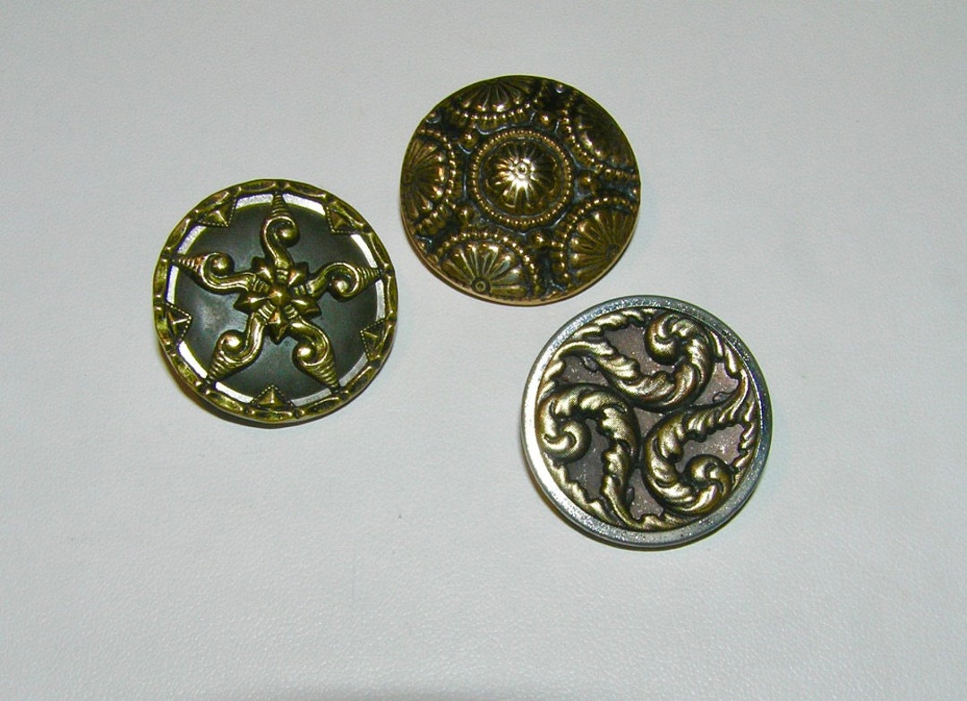 Lot of Three: Antique Gilt Buttons - Etsy