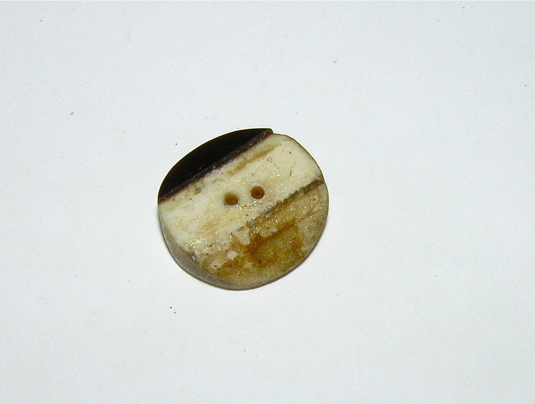 Antique Horn Button With Three Meshed Colors - Etsy