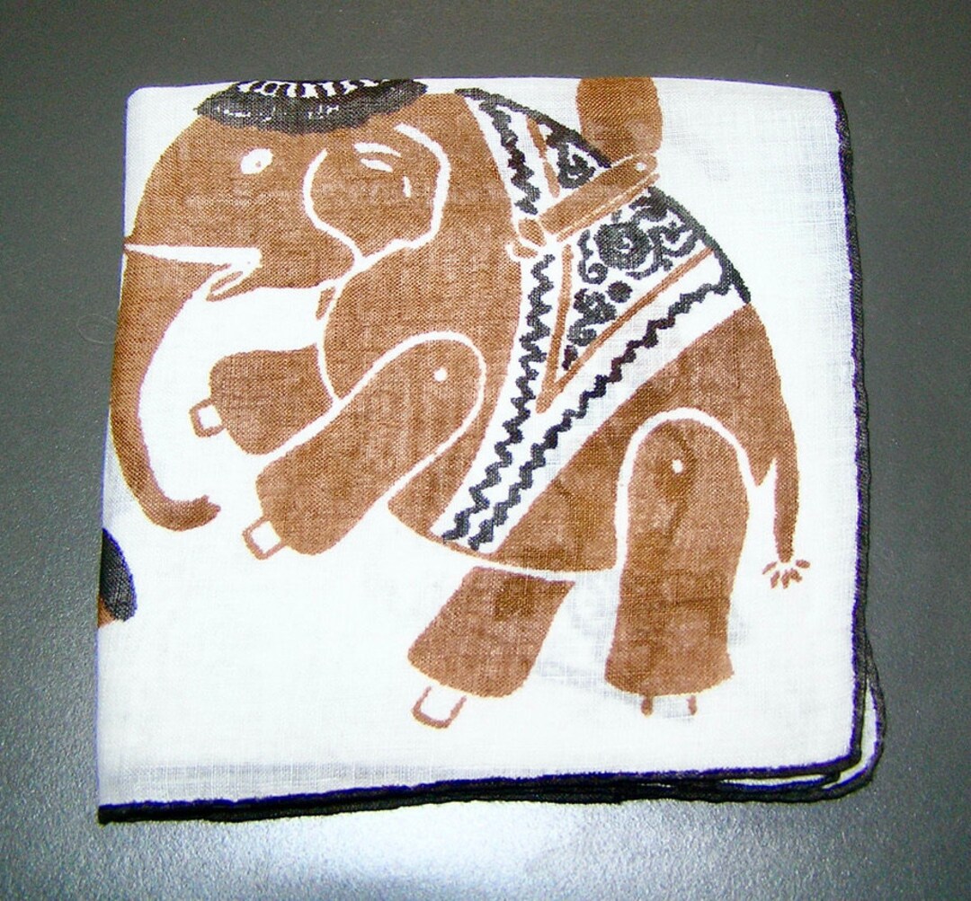 Unusual 1940's Children's Hanky/handkerchief in Brown and Black With ...