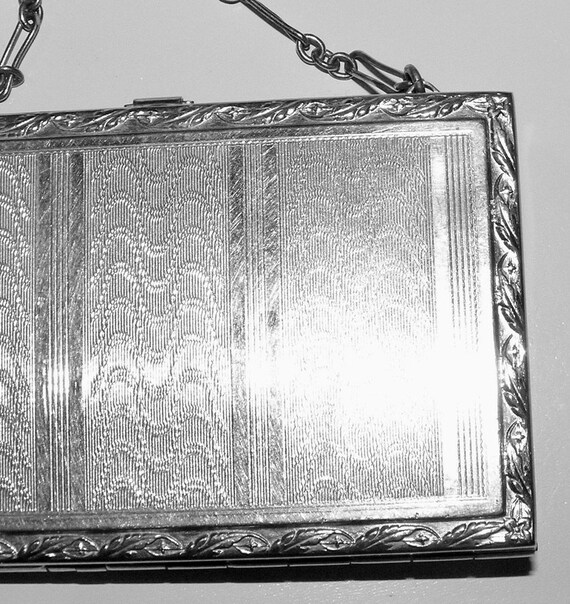 Antique Art Deco Silver Guilloche Enamel Wristlet Com… - Gem