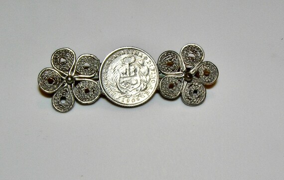 Victorian Antique Coin Brooch made with Old World 190… - Gem