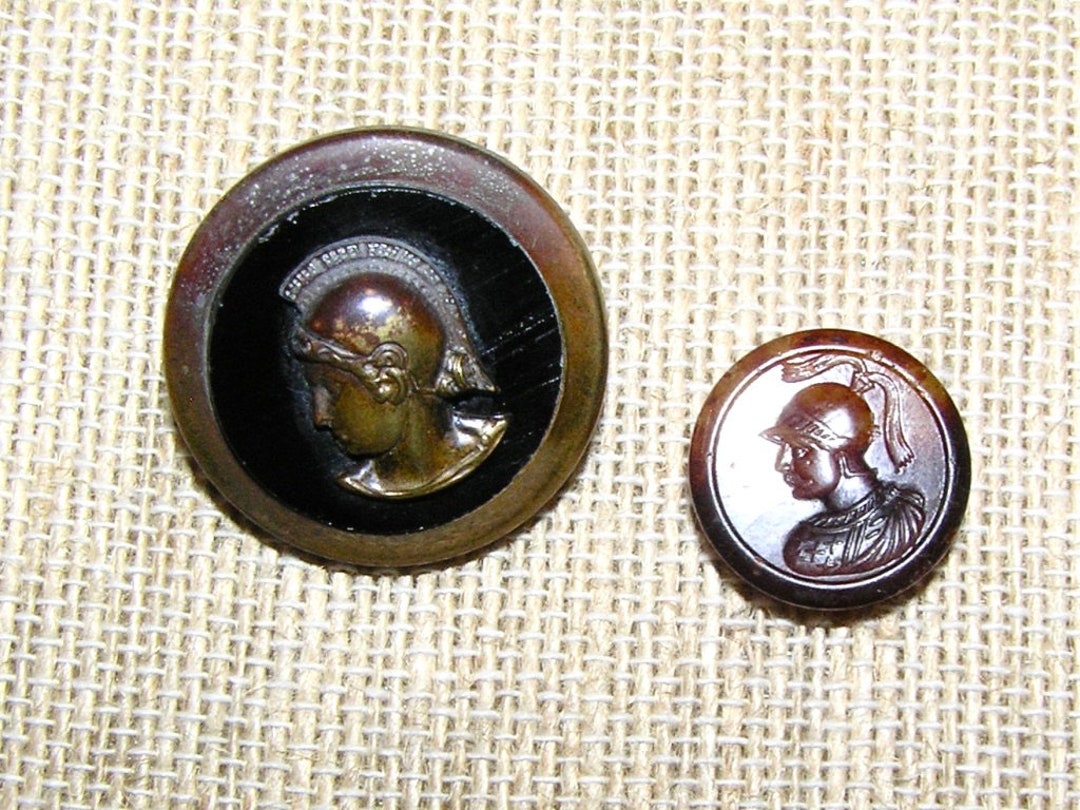 Antique Horn Buttons - Both of Roman Soldiers' Heads - Etsy