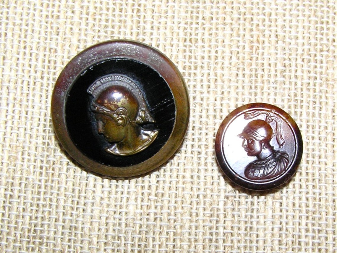Antique Horn Buttons - Both of Roman Soldiers' Heads - Etsy