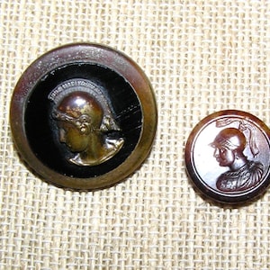 Antique Horn Buttons - Both of Roman Soldiers' Heads - Etsy