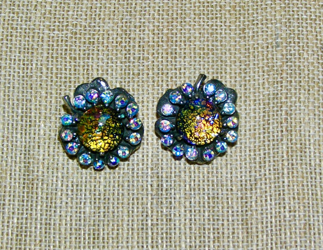 FLORENZA Amazing C1960s Earrings/clips in Oxidized Pewter With - Etsy