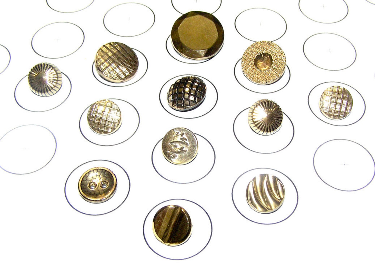 Vintage Modern Black Glass Buttons - Gold Luster - Lot of 12 - Etsy