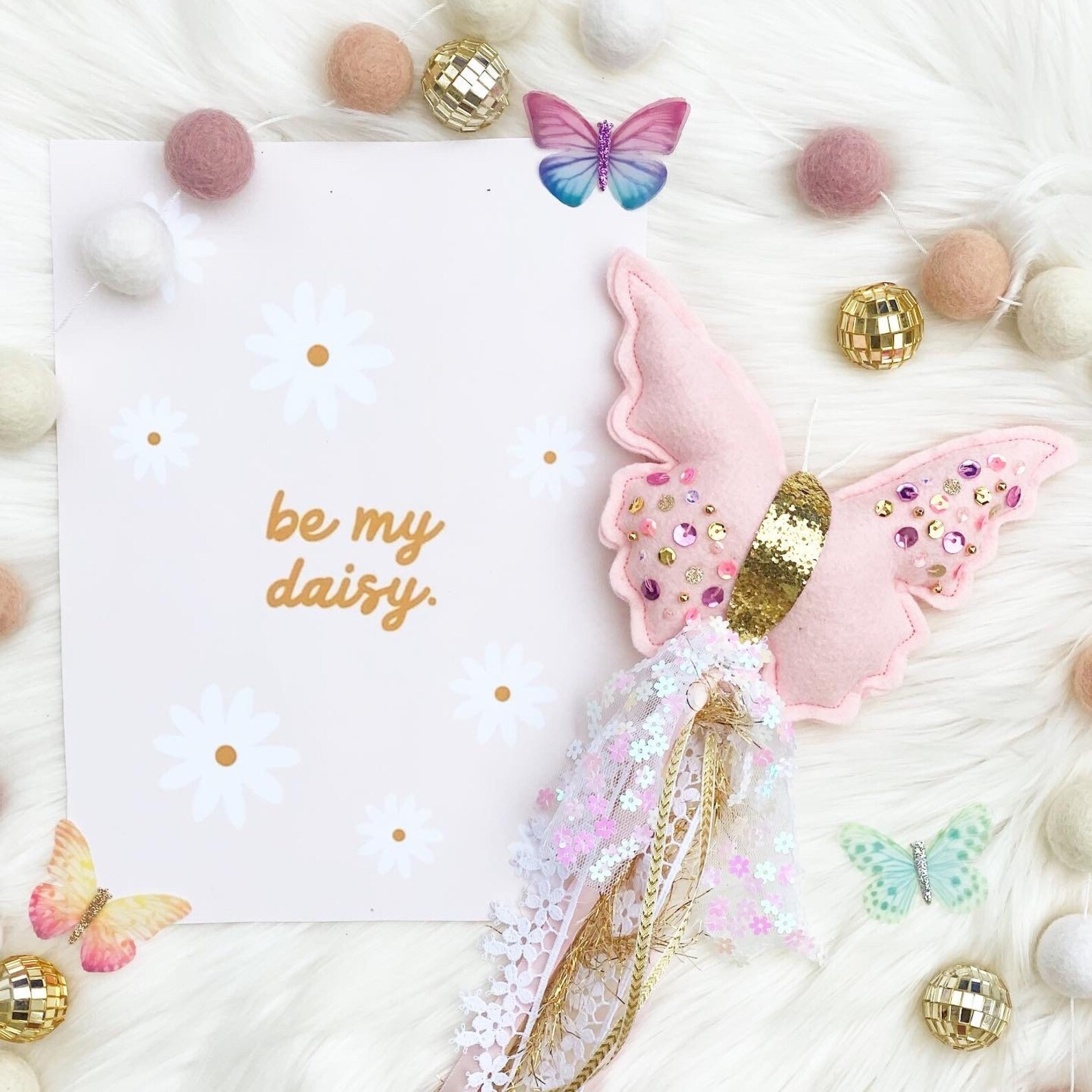 Felt Sequin Spring Wands Butterfly Wand Daisy Wand | Etsy