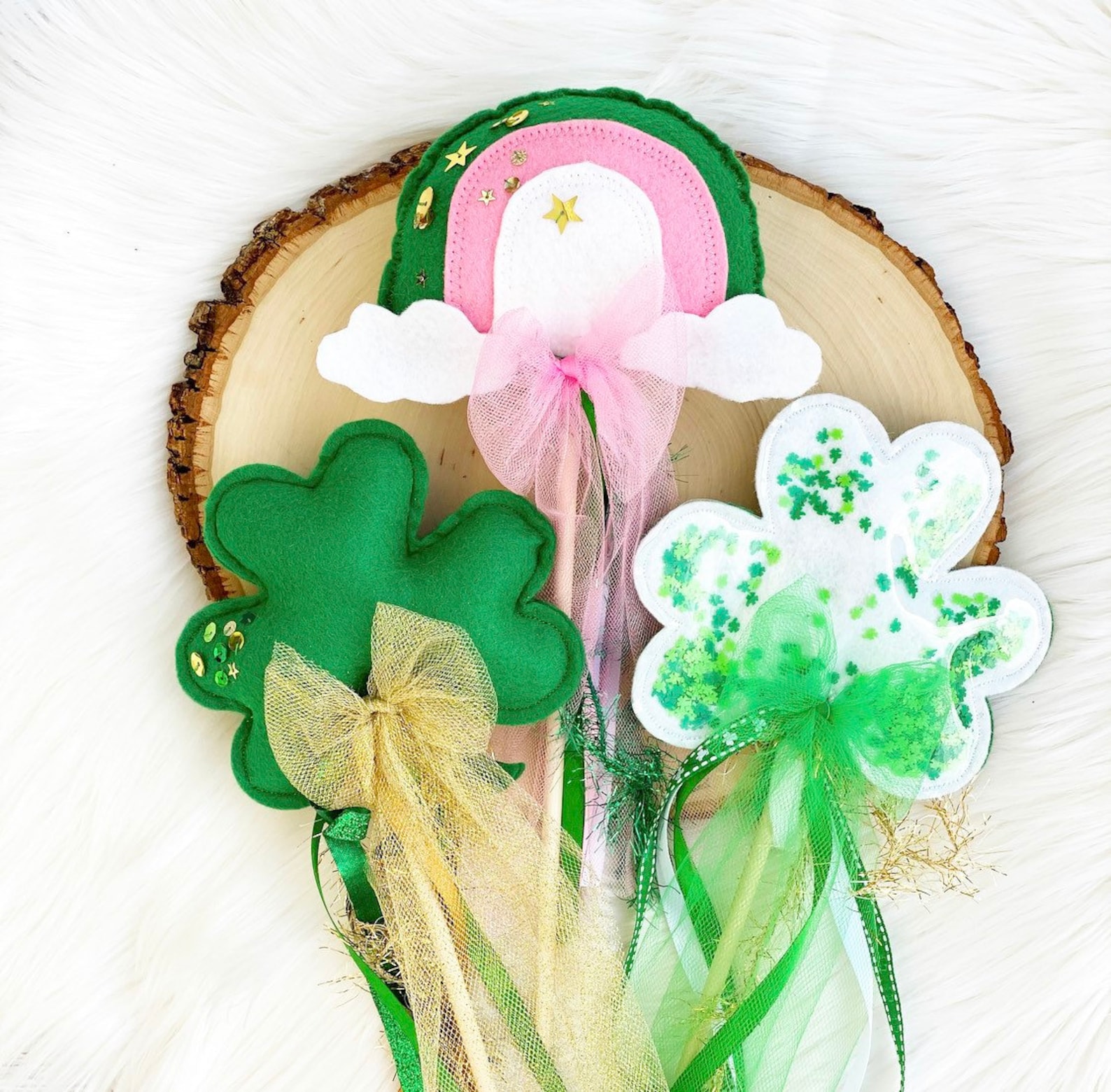 Felt Sequin Shamrock Wand - St. Patrick's Day Wand - Clover Shaker Wand ...