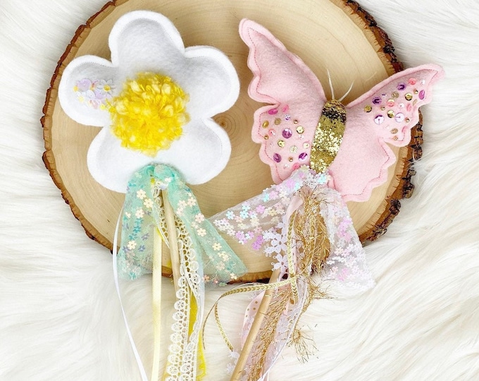 Felt Sequin Spring Wands Butterfly Wand Daisy Wand - Etsy