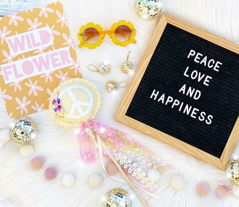 Felt Sequin Hippie Wands Peace Sign Wand Smiley Face Wand | Etsy