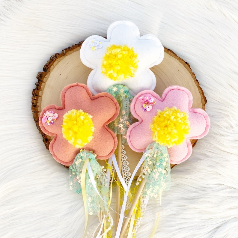 Felt Sequin Spring Wands Butterfly Wand Daisy Wand - Etsy