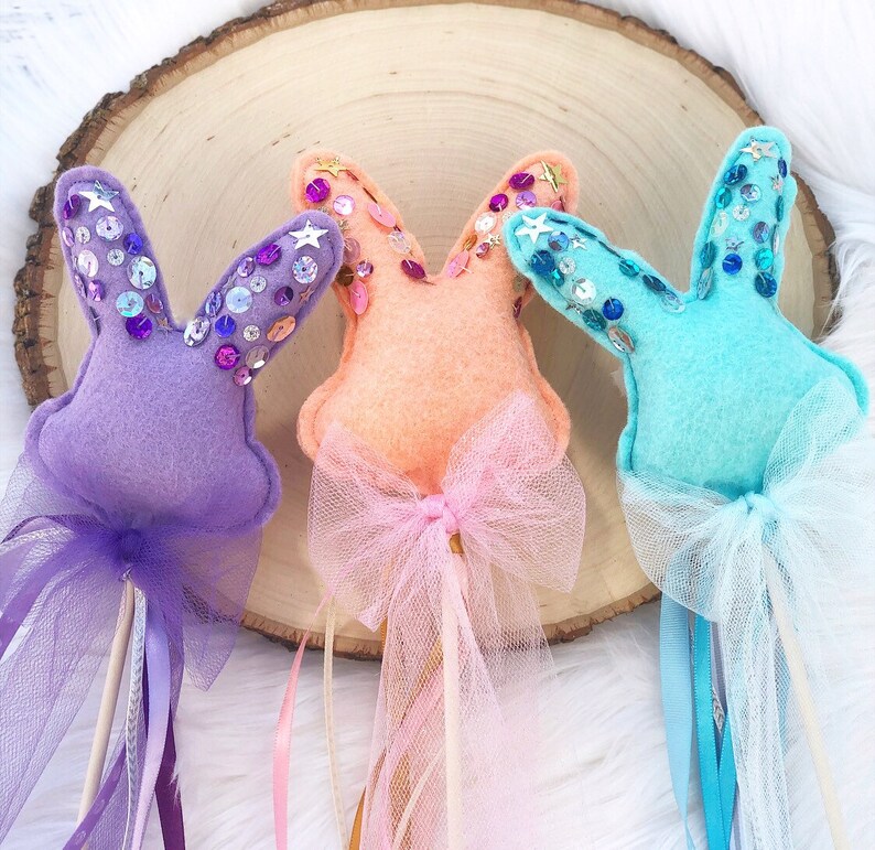 Felt Sequin Bunny Wand Fairy Wand Kid's Bunny Wand | Etsy