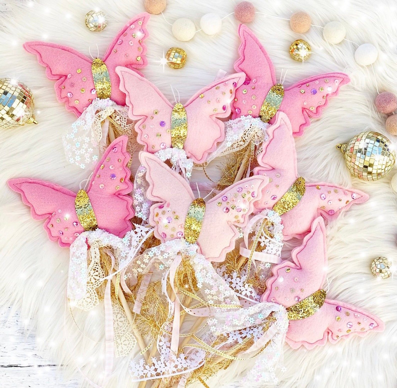 Felt Sequin Spring Wands Butterfly Wand Daisy Wand - Etsy
