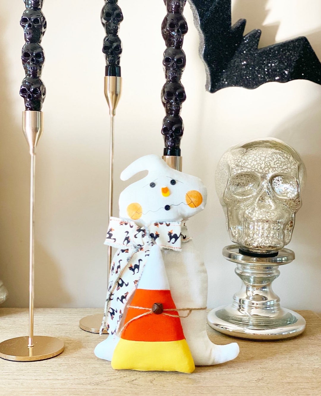 RTS Handmade Ghost Decor - Halloween Home Decor - Candy Corn Decor ...