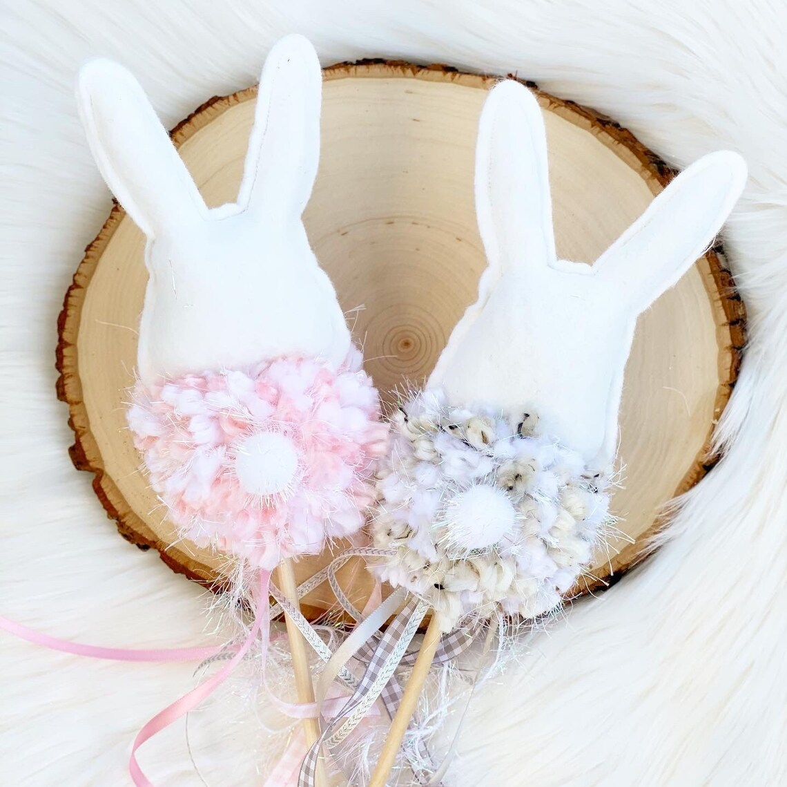 Felt Bunny Pom-pom Wand Fairy Wand Kid's Bunny Wand | Etsy