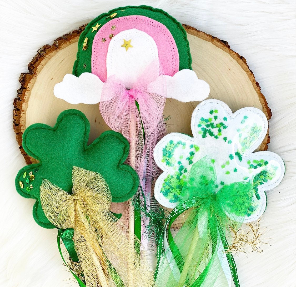 Felt Sequin Shamrock Wand - St. Patrick's Day Wand - Clover Shaker Wand ...