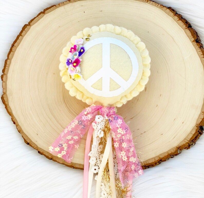 Felt Sequin Hippie Wands Peace Sign Wand Smiley Face Wand | Etsy