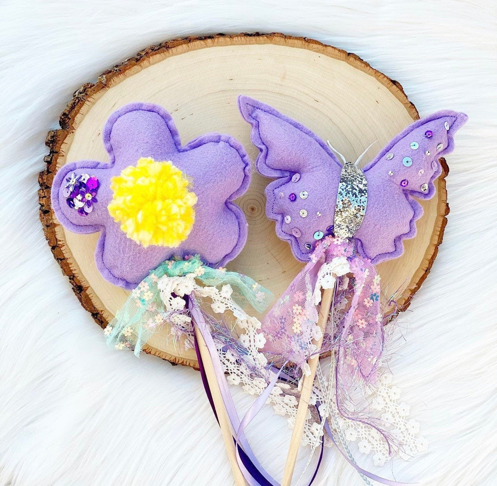 Felt Sequin Spring Wands Butterfly Wand Daisy Wand - Etsy
