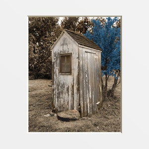 Brown and Blue Outhouse Bathroom Laundry Room Home Decor Photography ...