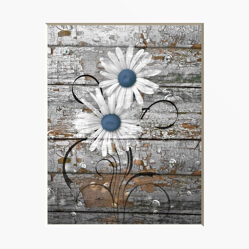 Daisy Artwork Farmhouse Decor Rustic Country Daisy Art - Etsy